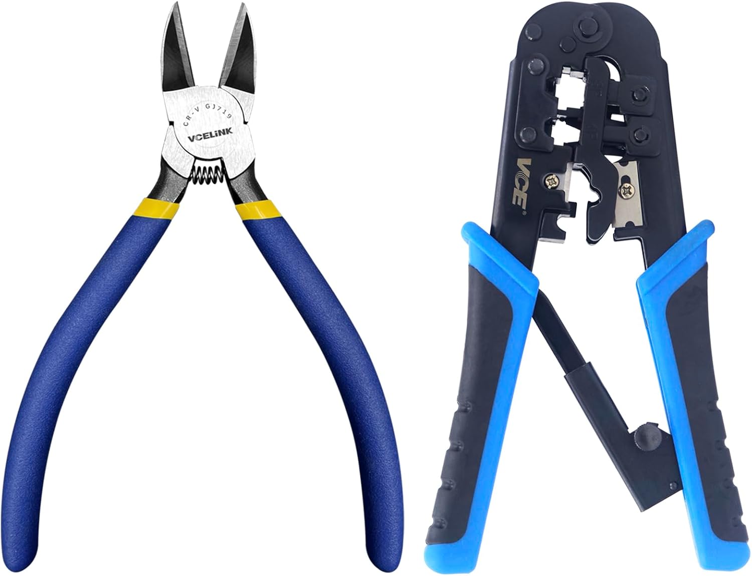 VCELINK RJ45 RJ11/RJ12 RJ22 Ethernet Crimp Tool Crimper Cutter Stripper ...