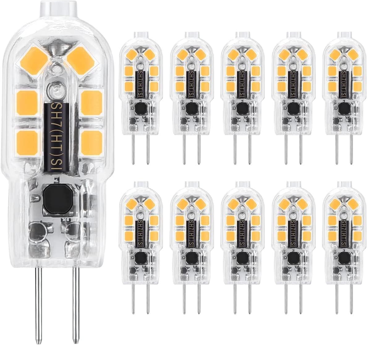 G4 LED Bulb, HengBo G4 Bi Pin Base 20 Watts Halogen Bulbs Equivalent for Chandelier, Warm White ...