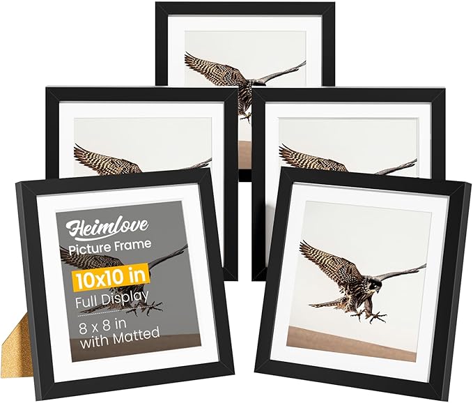 Amazon.com - 10x10 Picture Frame Set of 5,Display 8x8 Pictures with Mat ...