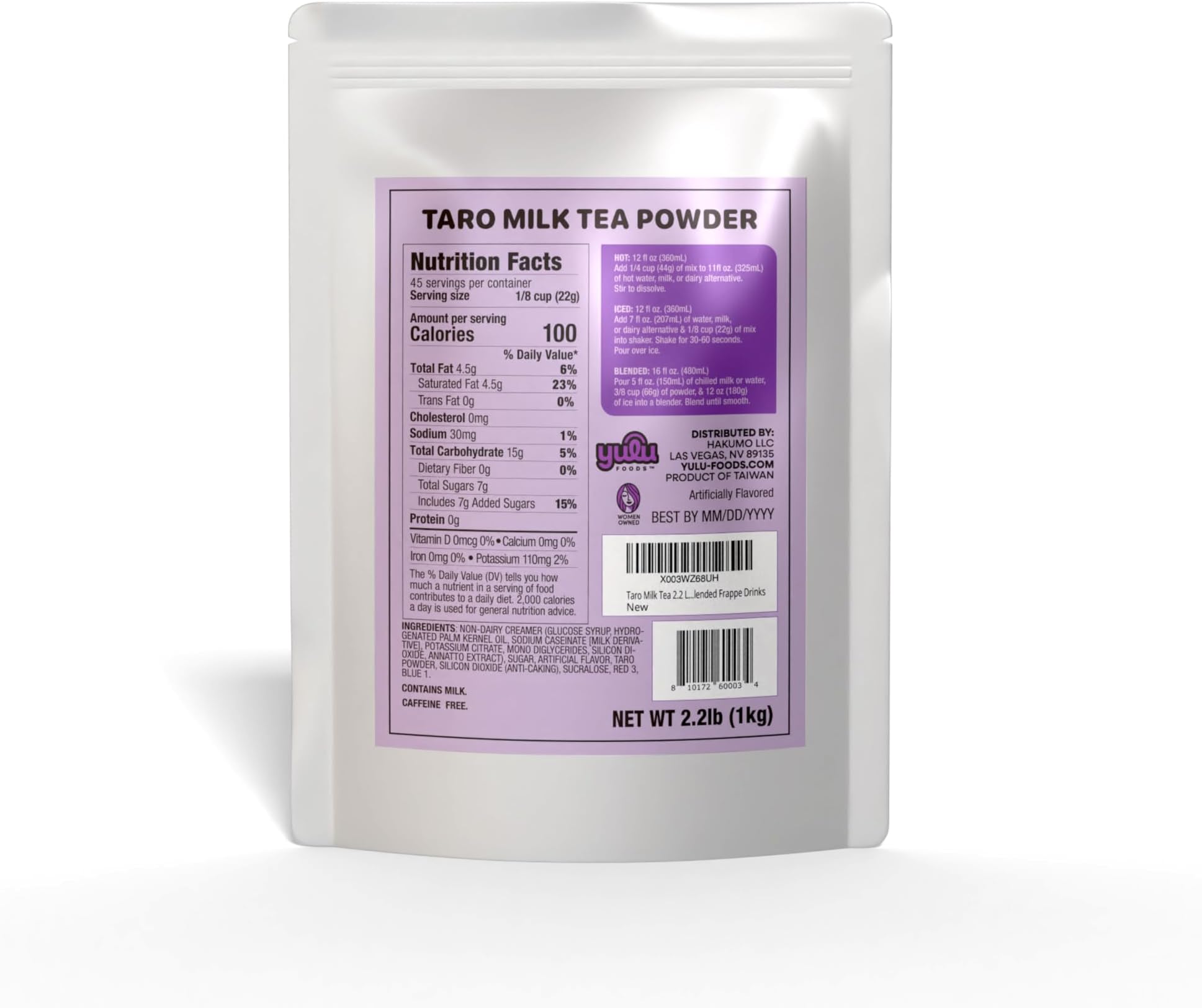 Amazon.com: Taro milk tea powder [2.95 lbs] (45 servings) taro powder ...