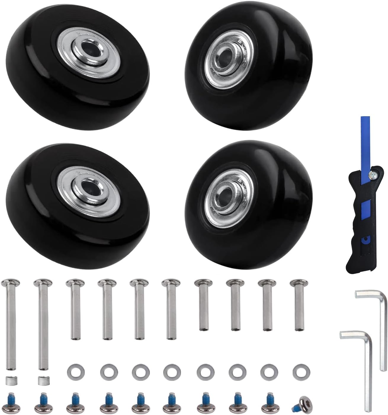 FSATNDE Luggage Suitcase Replacement Wheels Set of 4 PU Bearing Wheels ...