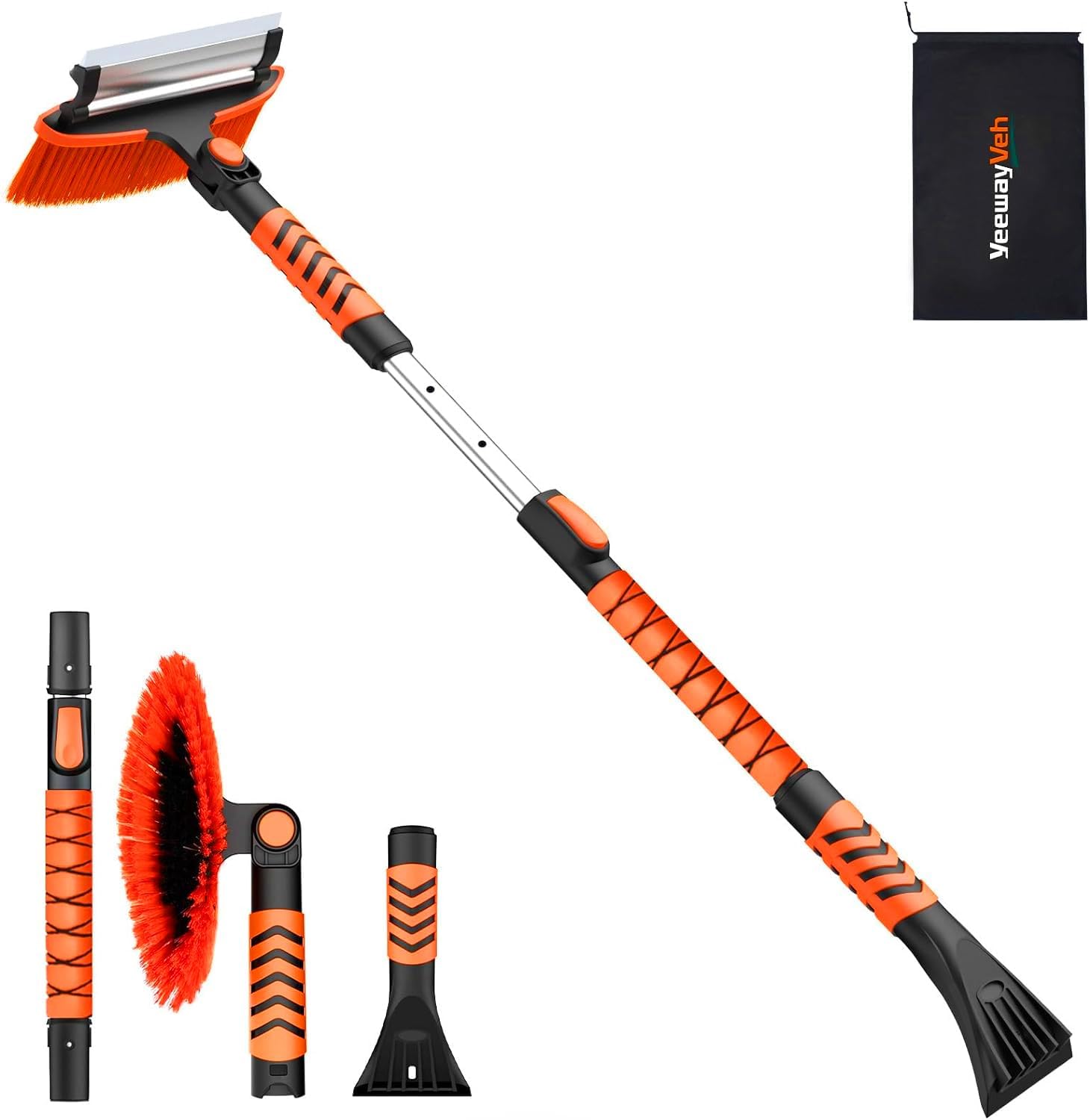 Amazon.com: YeewayVeh 42" Snow Brush and Ice Scraper for Car Windshield, 270° Pivoting Brush ...