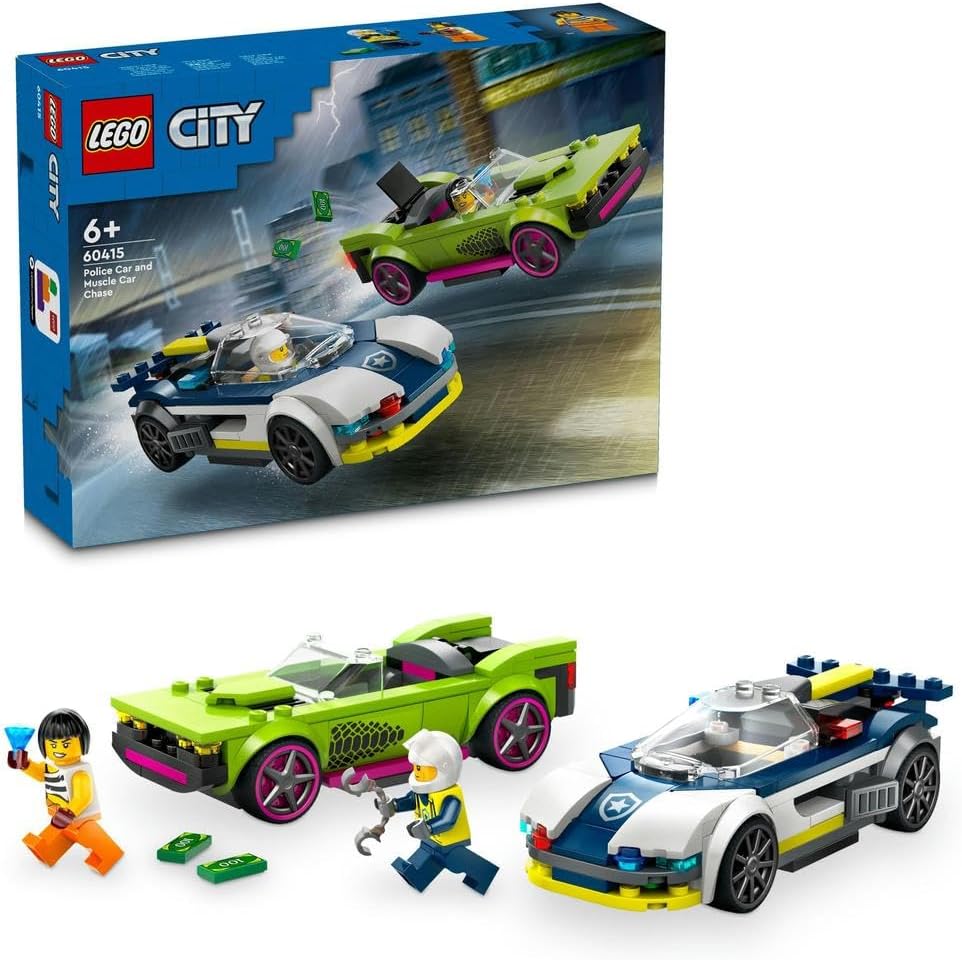 LEGO City Police Car and Muscle Car Chase, Racing Vehicle Toys for 6 ...