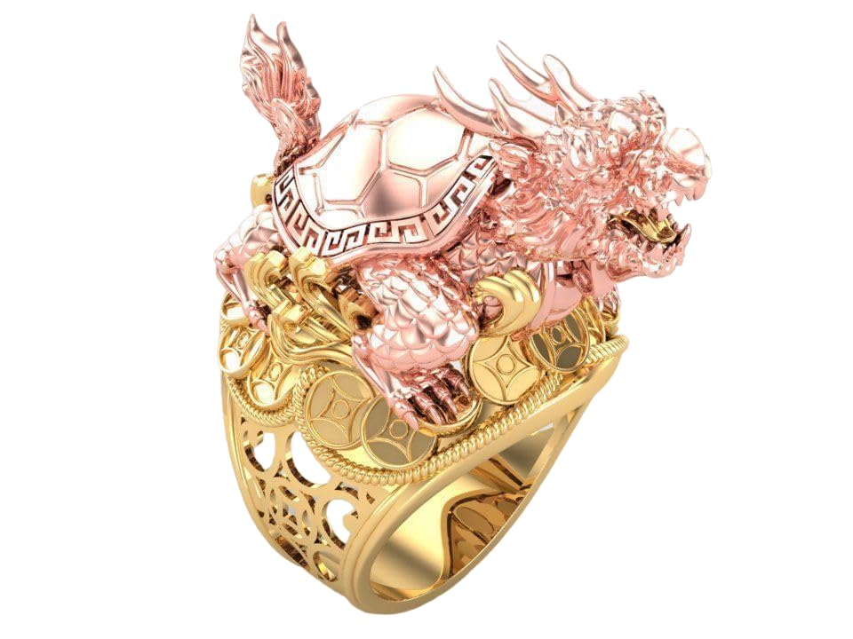 Amazon.com: Ssjewel Turtle Dragon Ring Greek Key Sign Nordic Viking ...