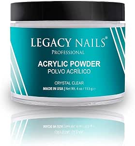 Legacy Nails Professional Crystal Clear Acrylic Powder, Net Wt. 4 oz ...