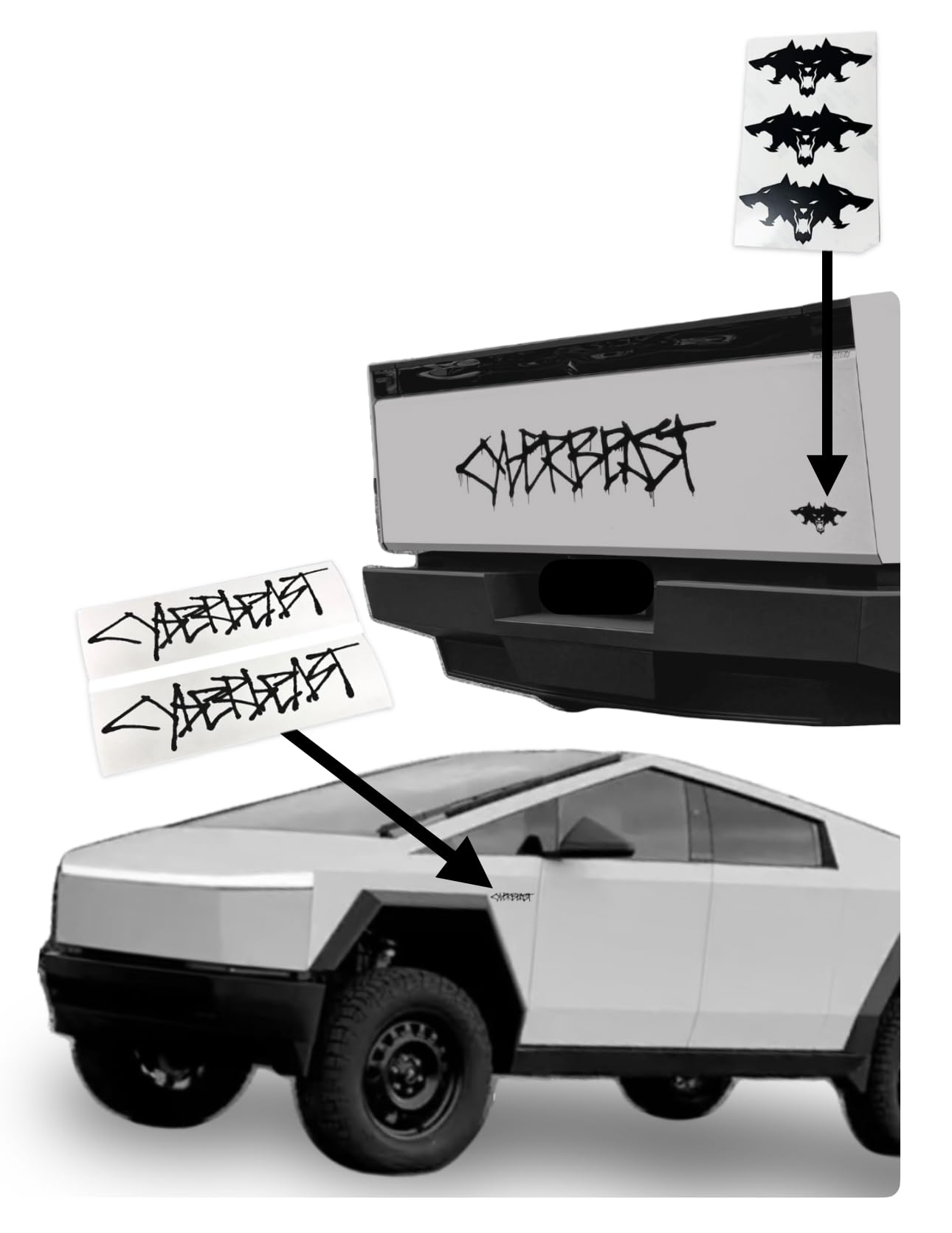 Amazon.com - Premium Cyberbeast Decal Kit for Tesla Cybertruck (Variety ...