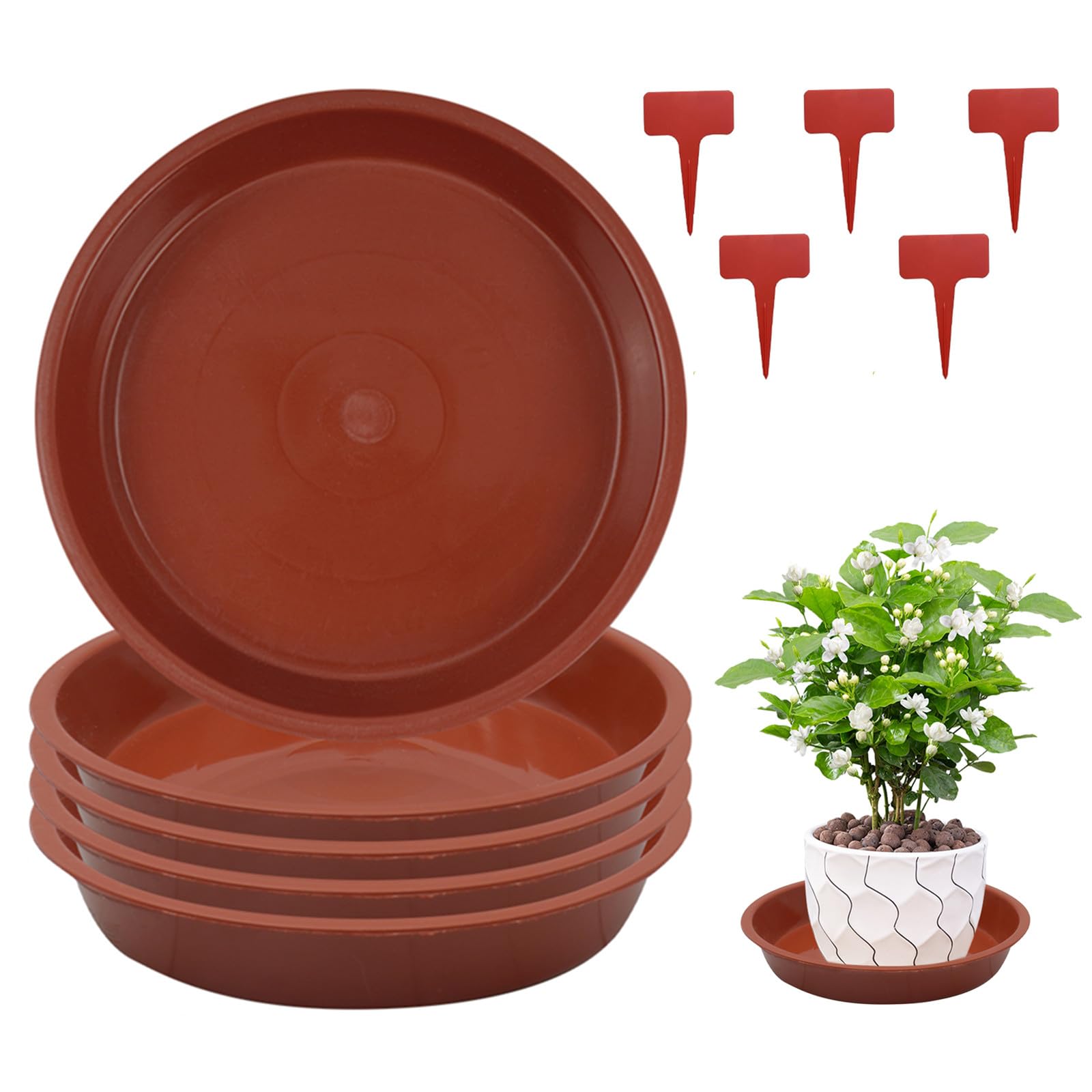 HZSZJMN 5pcs Plant Saucers, Plant Pot Saucers, Garden Saucers Trays ...