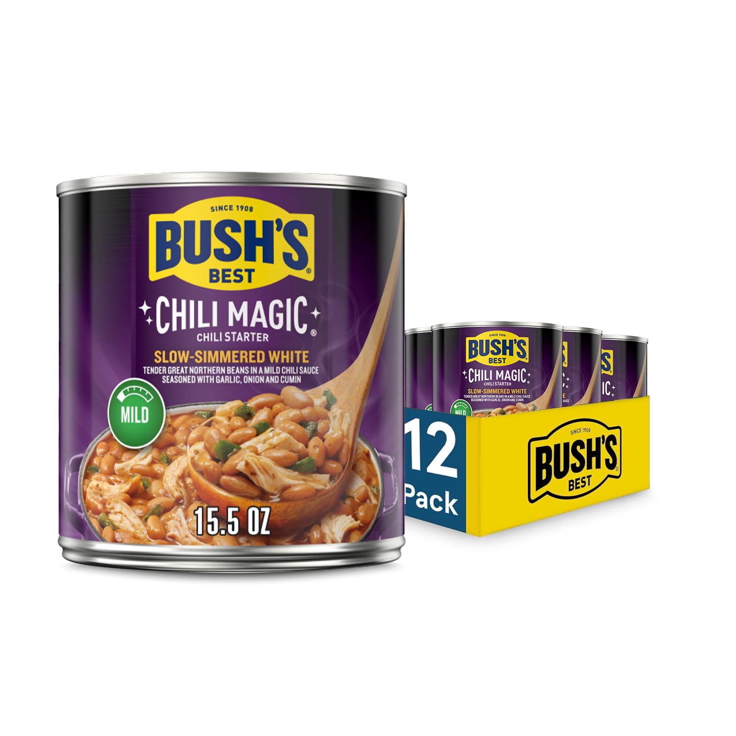 Snapklik.com : BUSHS BEST 15.8 Oz Canned Slow-Simmered White Chili ...