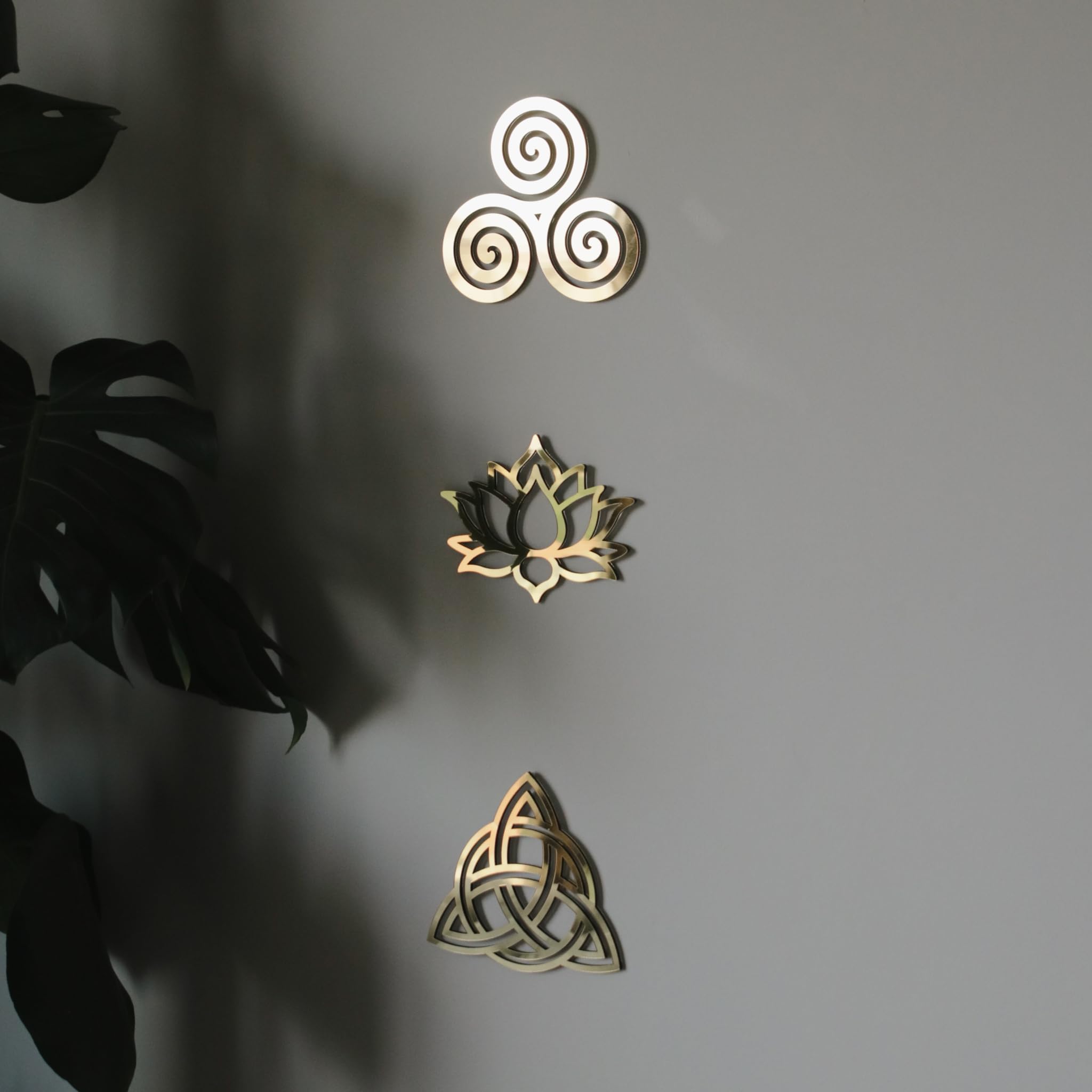 Amazon.com: orenda design "5.9 inc Sacred Geometry Wall Art Gold 3 pcs ...