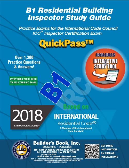 B1 Residential Building Inspector QuickPass Study Guide Based On 2018 ...