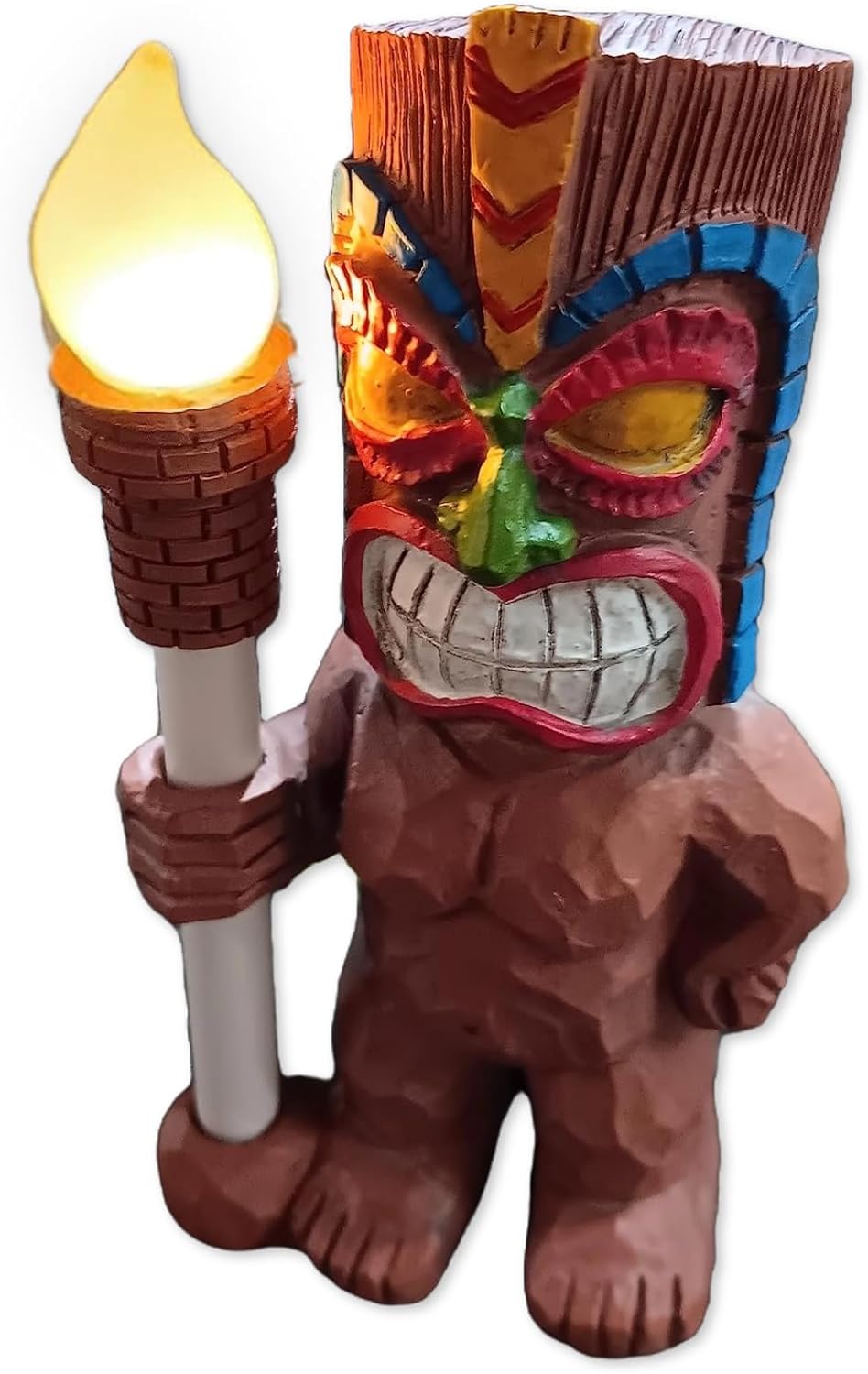 Solar Powered LED Tiki Light Solar Totem Figurine Ornaments LED ...