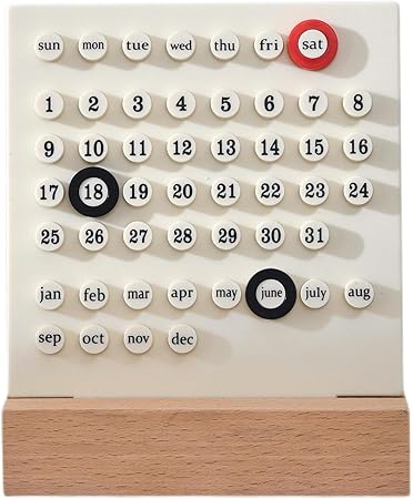 Amazon.com : MEMORY FISH Wooden Desk Calendar Perpetual Calendar Retro ...