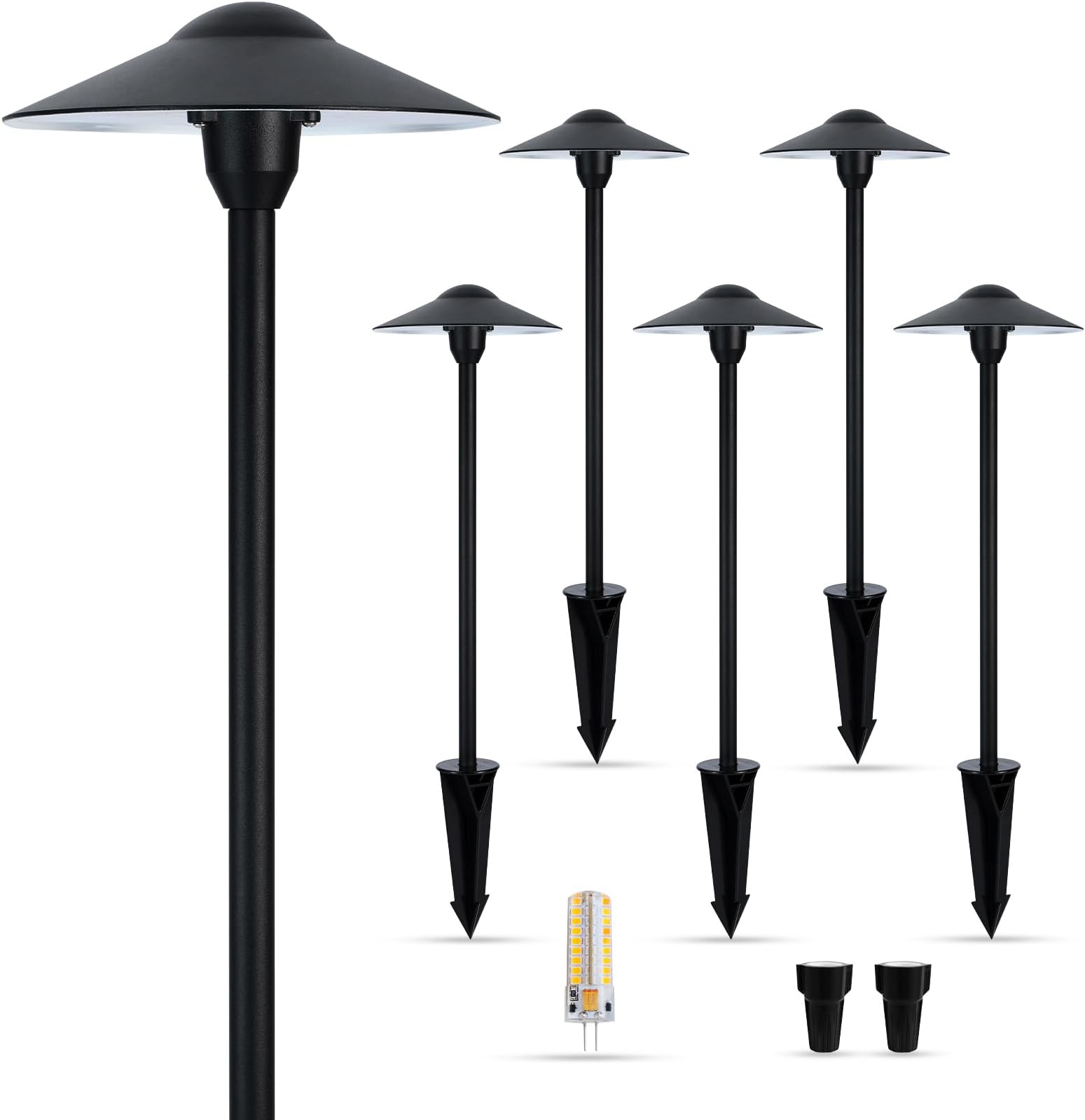 LEONLITE Conehead 12V Solid Cast Brass Path Light, Low Voltage ...