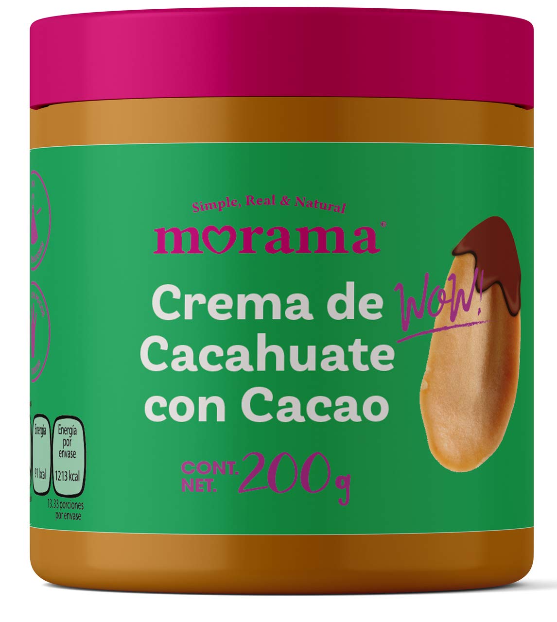 Morama Crema de Cacahuate con Cacao, Natural Sin Azúcar y Grasas ...
