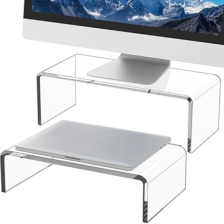 AMT Premium Acrylic Monitor Stand Clear Monitor Stand Clear Monitor ...