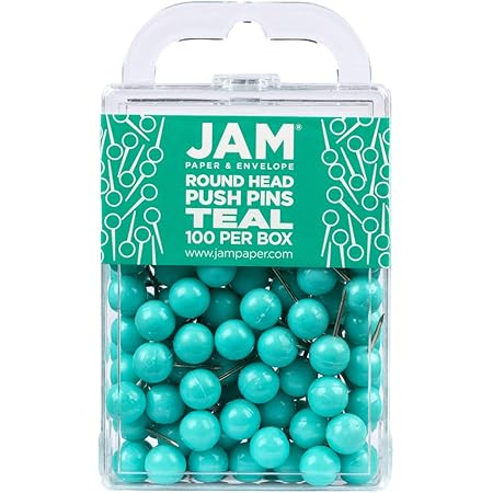 Amazon.com: JAM PAPER Colorful Push Pins - Round Head Map Thumb Tacks ...
