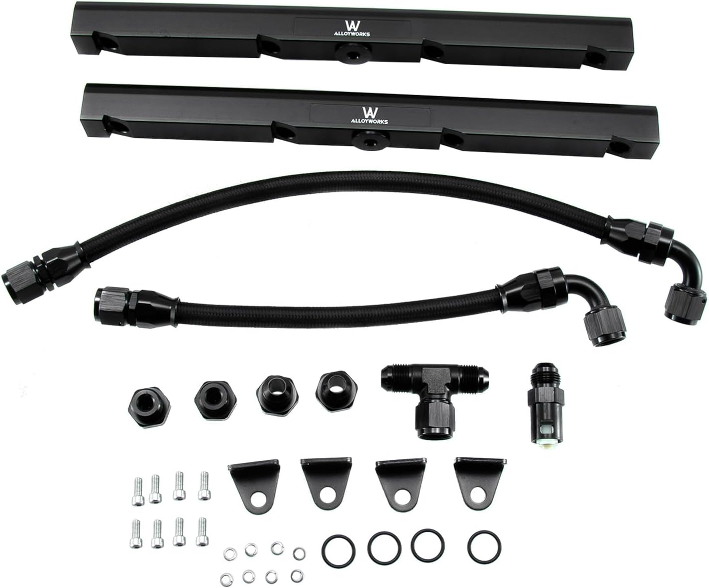 Amazon.com: KUUHLERSAT High Flow Fuel Rails Kit, Billet Aluminum Black ...