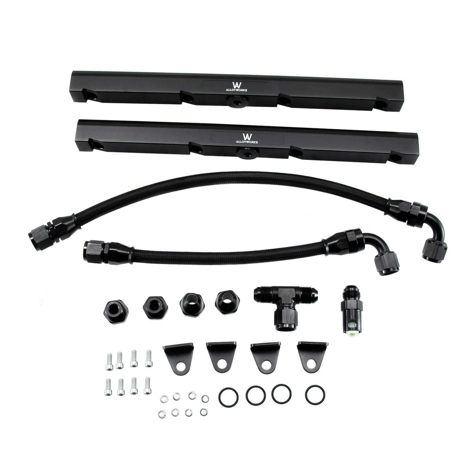 Amazon.com: KUUHLERSAT High Flow Fuel Rails Kit, Billet Aluminum Black ...