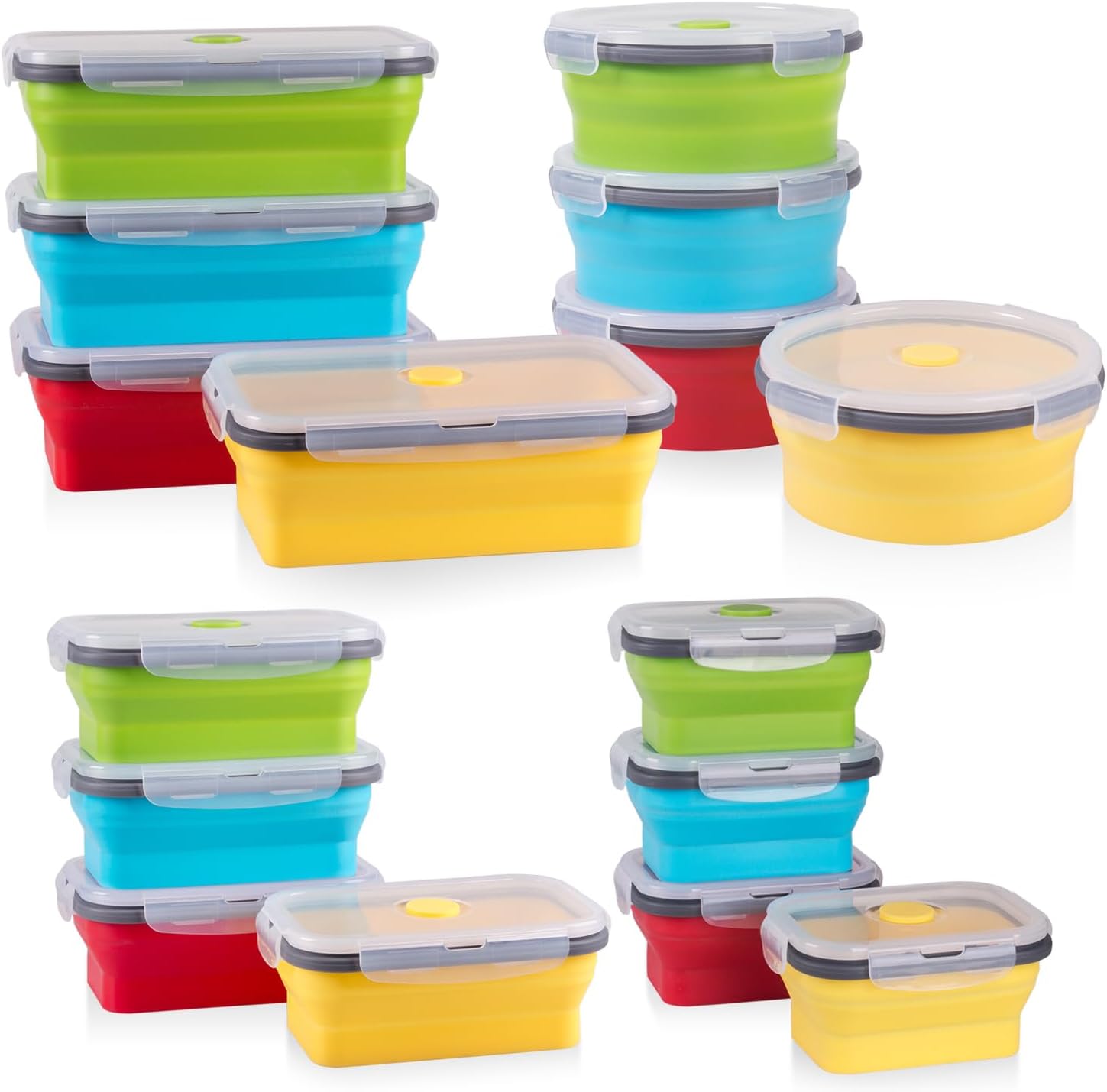 Amazon.com: Collapsible Food Storage Containers with Lid, Bundle of 4 ...