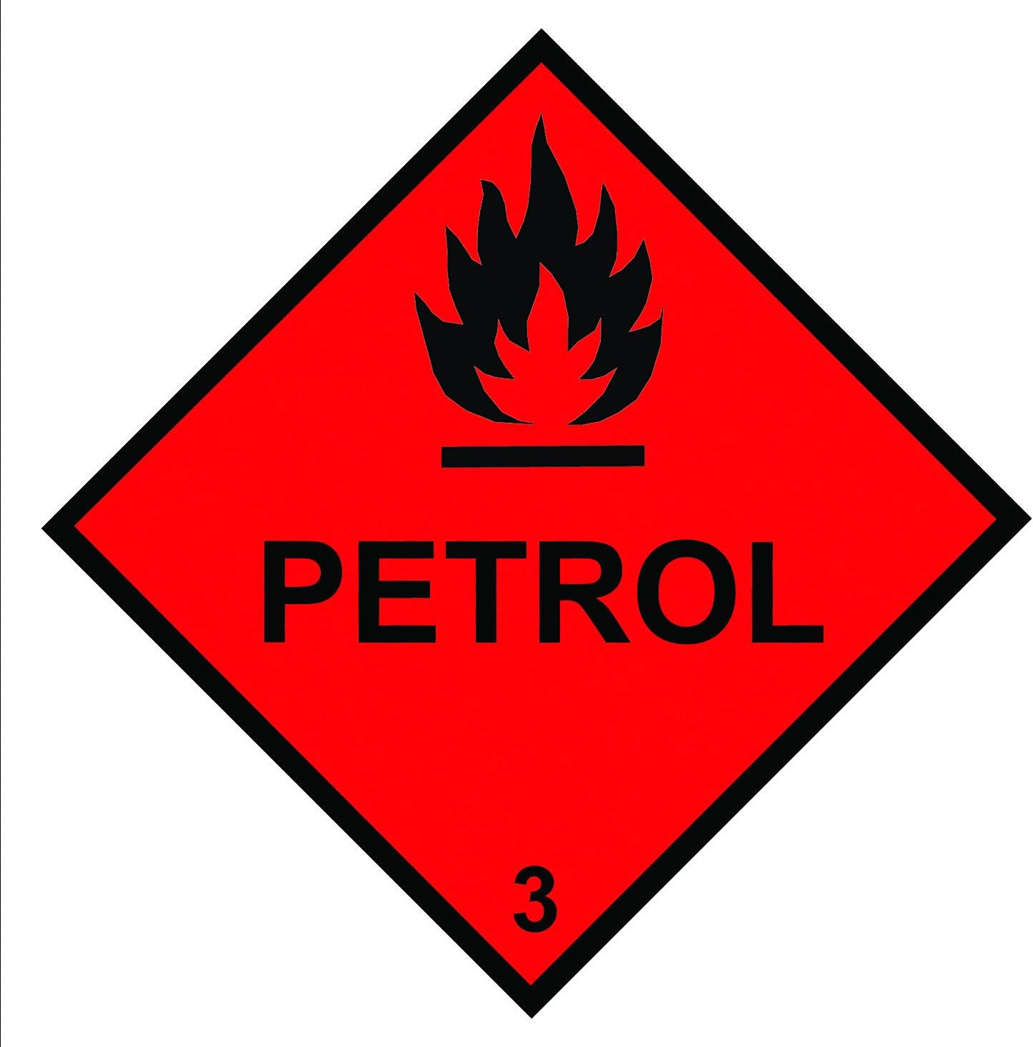 Danger Highly Flammable PETROL symbol Warning Safety Sign Self Adhesive ...