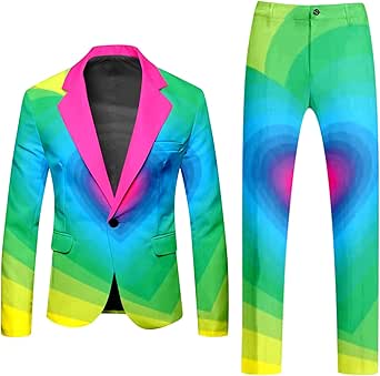Gay The Rainbow Heart Suit, Multi-Coloured with Jacket, Pride Outfits ...