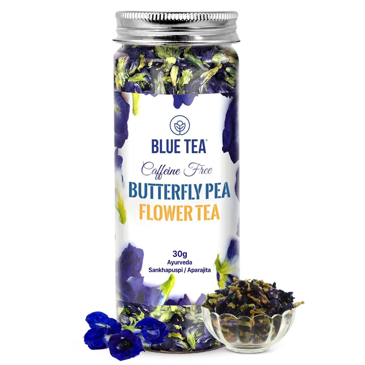 BLUE TEA - Butterfly Pea Flower Tea - 30gm (100 Cups) | RELIEVES STRESS ...