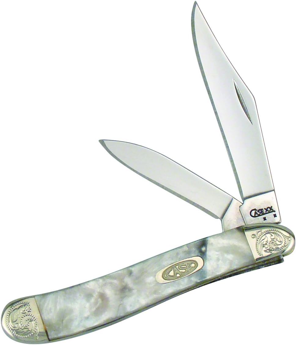 Case Cutlery 9220IQ/E Engraved Ivory Quartz Peanut Corelon Pocket Knife ...