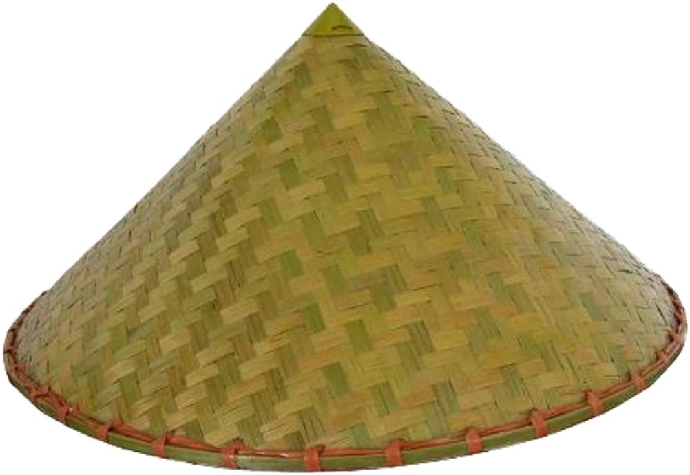BTW.JP] Traditional Deluxe Asian Conical Coolie Hat Straw Braid Yellow ...