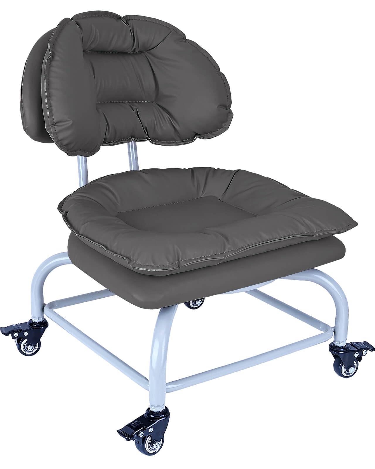 Amazon.com: Backrest Rolling Stool with Brakes VAPAA TAIDE Roller Chair ...