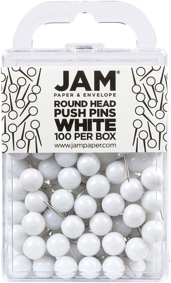 Amazon.com: JAM PAPER Colorful Push Pins - Round Head Map Thumb Tacks ...