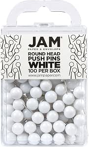 Amazon.com: JAM PAPER Colorful Push Pins - Round Head Map Thumb Tacks ...