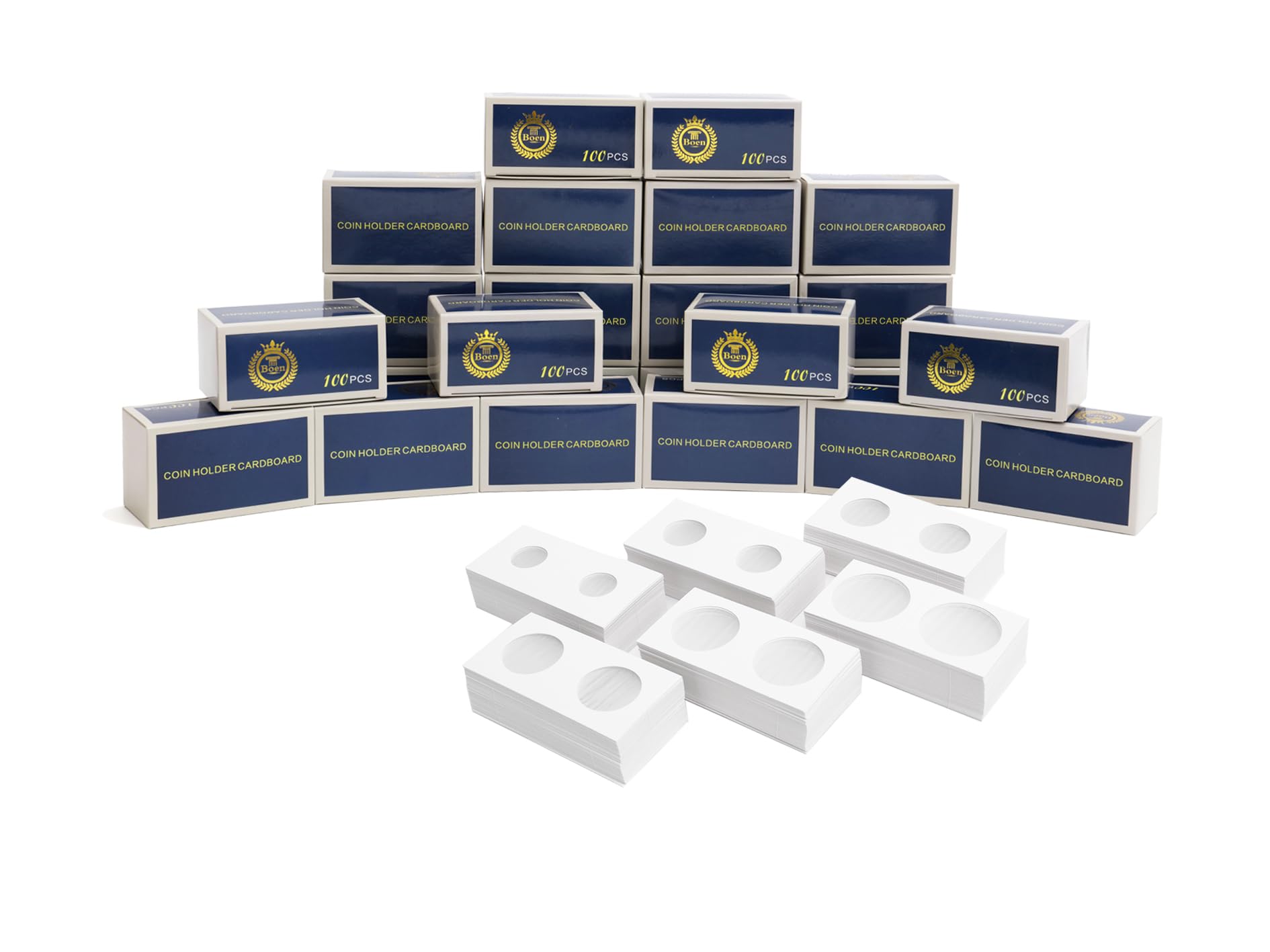 Amazon.com : Boen 2400PCS Coin Flips in 6 Sizes Cardboard Coin Holders ...