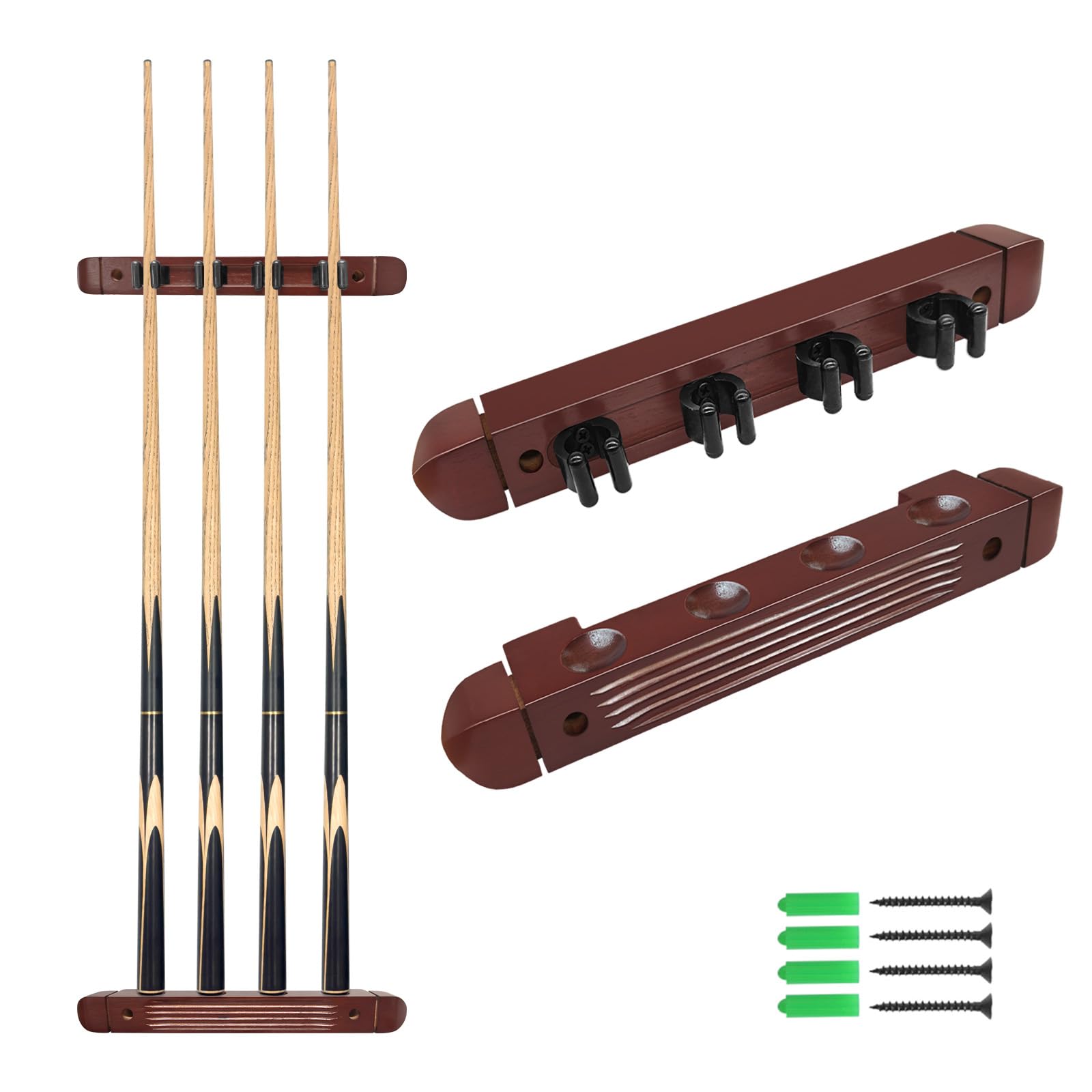 Snapklik.com : MoyanSuper Pool Cue Rack Wall Mounted Rack Billiard/Pool ...