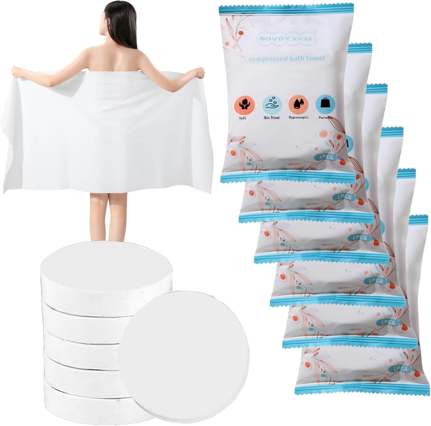 Amazon.com: GXF 3 Packs Compressed Bath Towel Tablets, 56'' x 28'' Pure ...