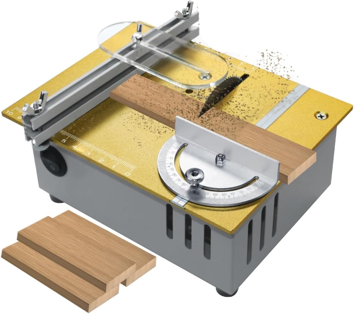 Portable Compact Mini Tablesaw with Sliding Miter Gauge, Adjustable Cut ...