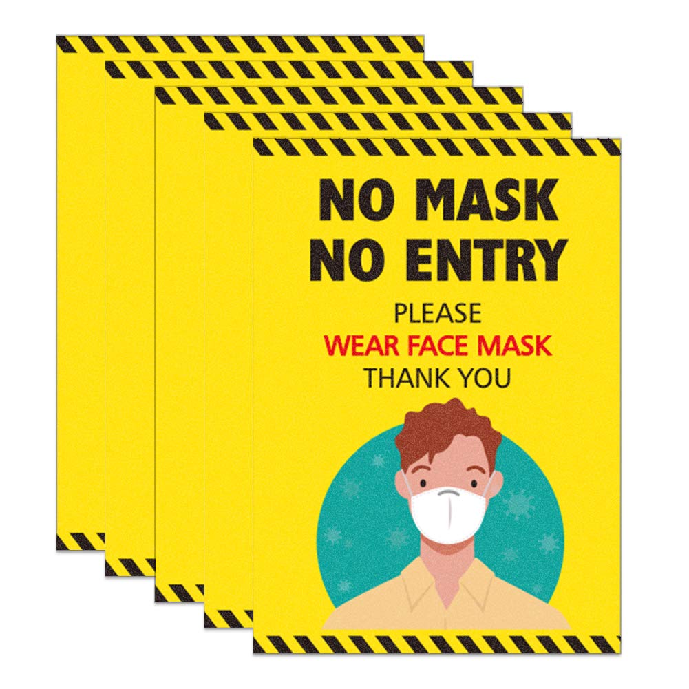 Buy SICOHOME No No Entry Sticker,5pcs Face Sign Stickers, 5"x 7" Wear A ...