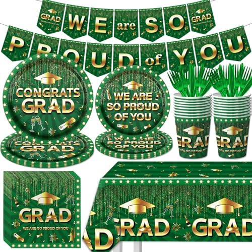Amazon.com: Graduation Party Decorations Green Gold 2023/Green Gold ...