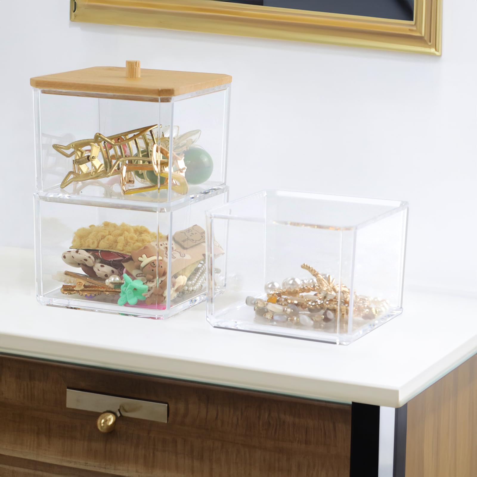 Snapklik.com : Clear Bathroom Dresser Organizer 3 Compartment