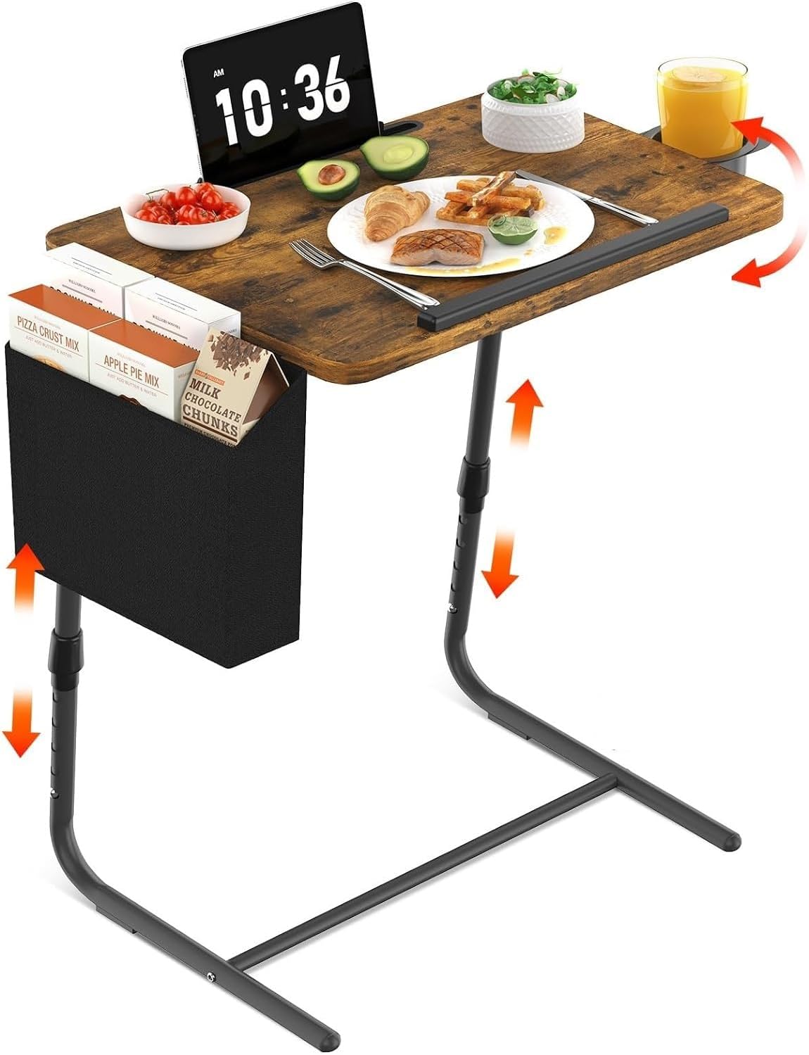 Amazon.com: Folding TV Tray Adjustable Dinner - Trays for Eating On ...