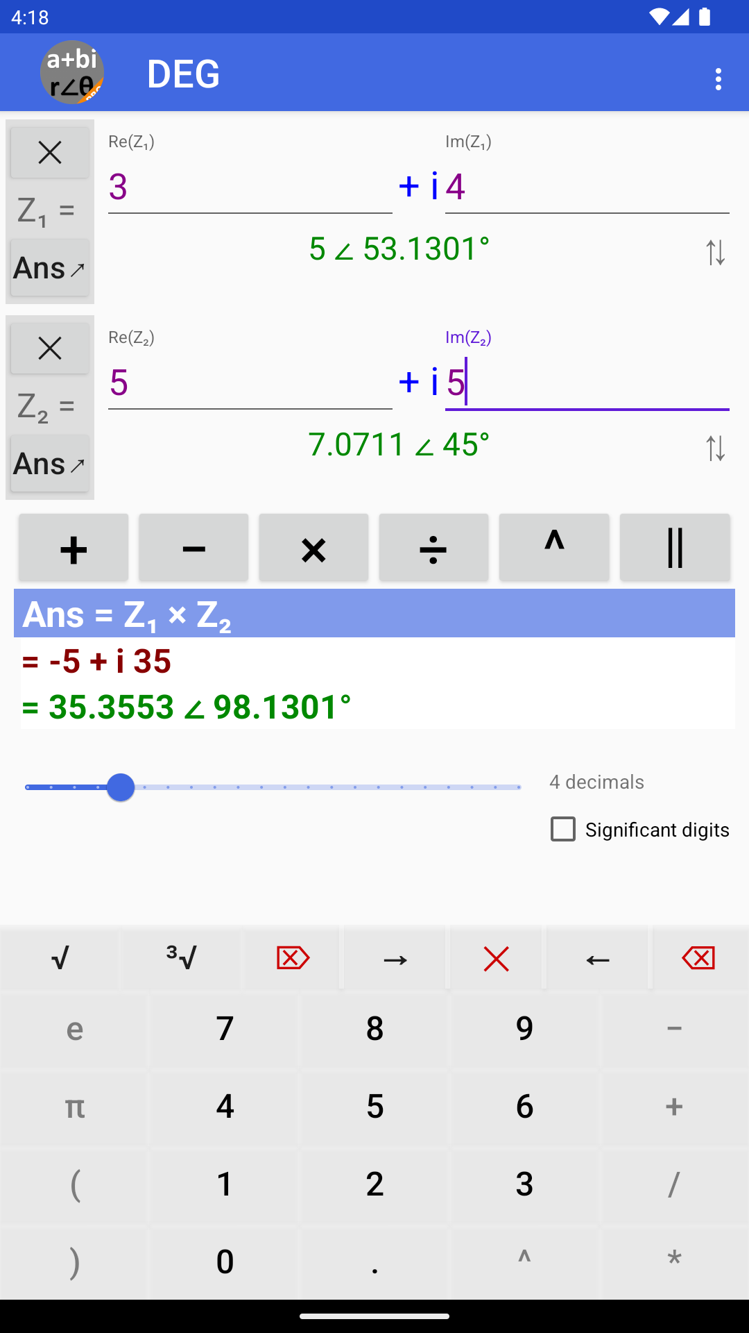 Easy Complex Number Calculator - App on Amazon Appstore