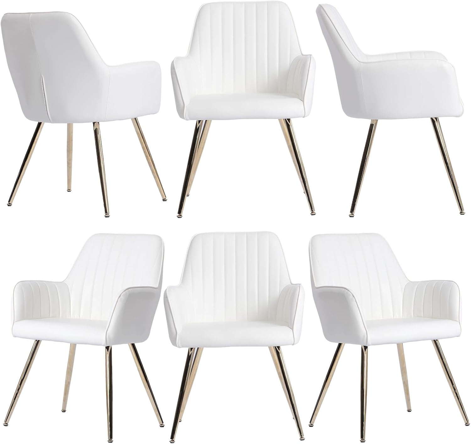 Amazon.com - Purgreen Faux Leather Dining Chair Set of 6 - Modern Mid ...