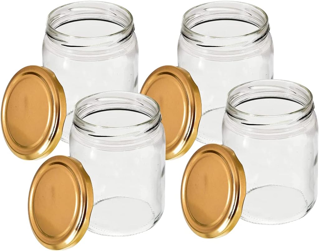 Pure Source India Glass Jar Container, 200 Ml with Air Tight Metal Lid ...