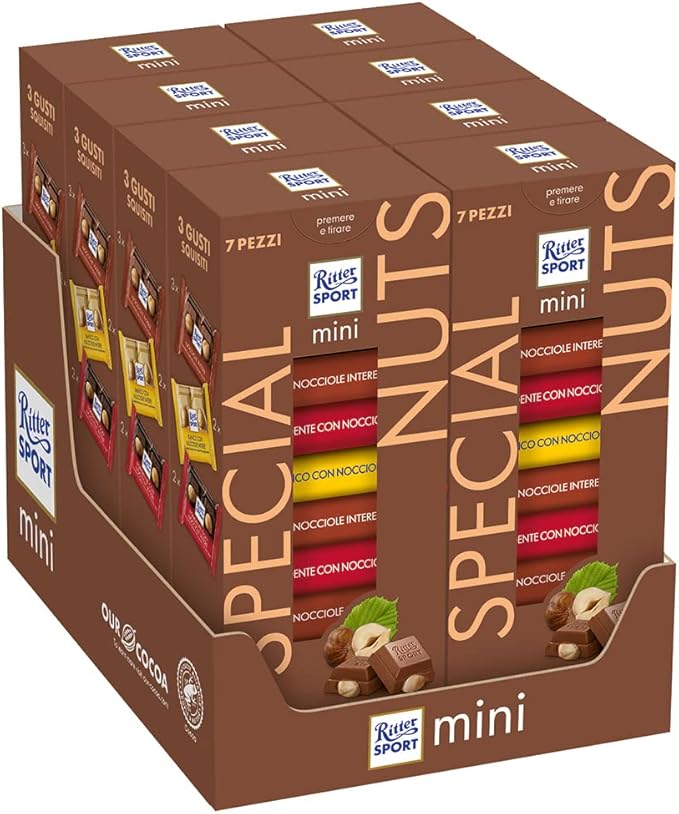 RITTER SPORT Mini Tower 116g Special Nuts, Mix Cioccolatini, 3 Gusti ...