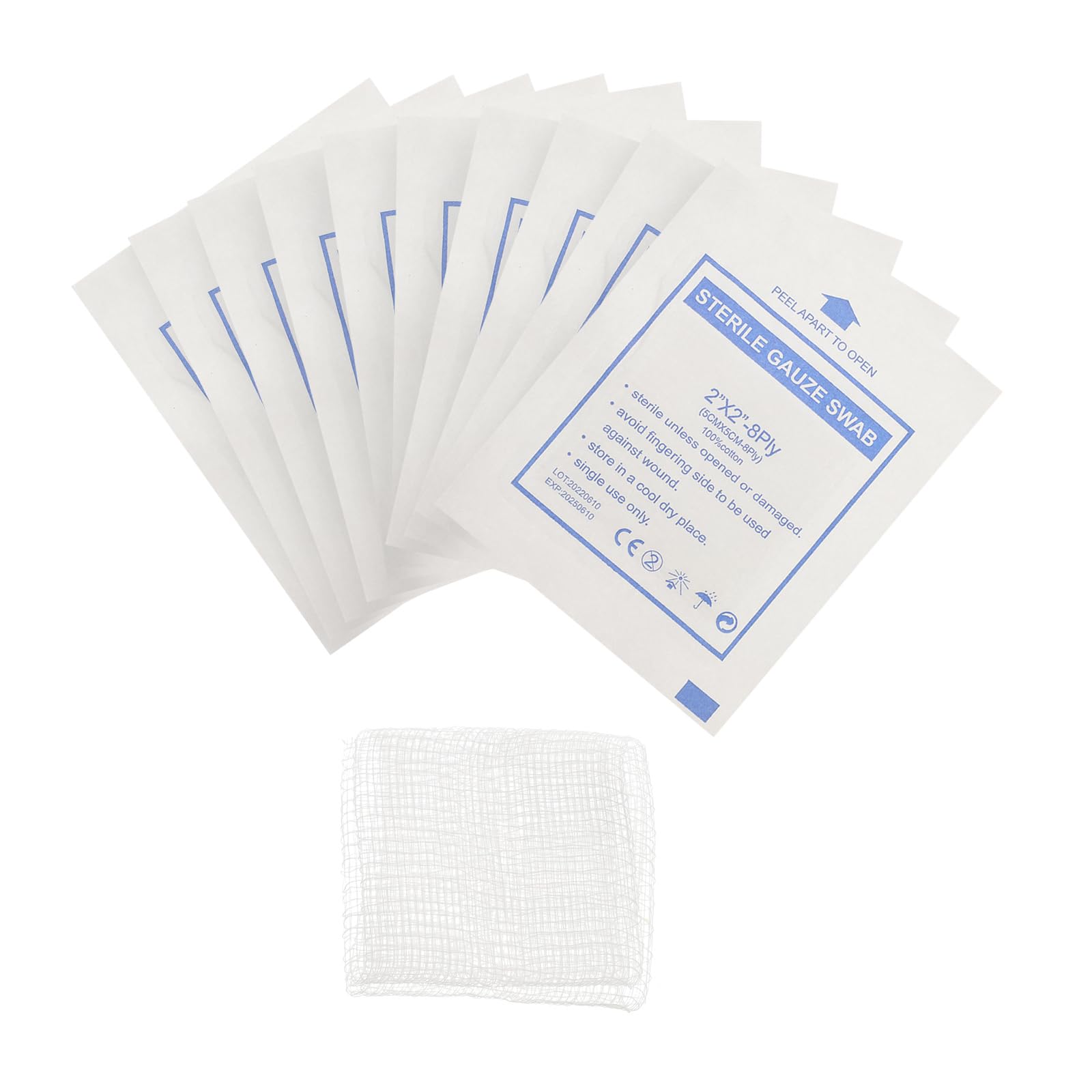 Healeved 30pcs Sterile Gauze Pads 2x2 Gauze Pads, Wound Dressing Tape ...
