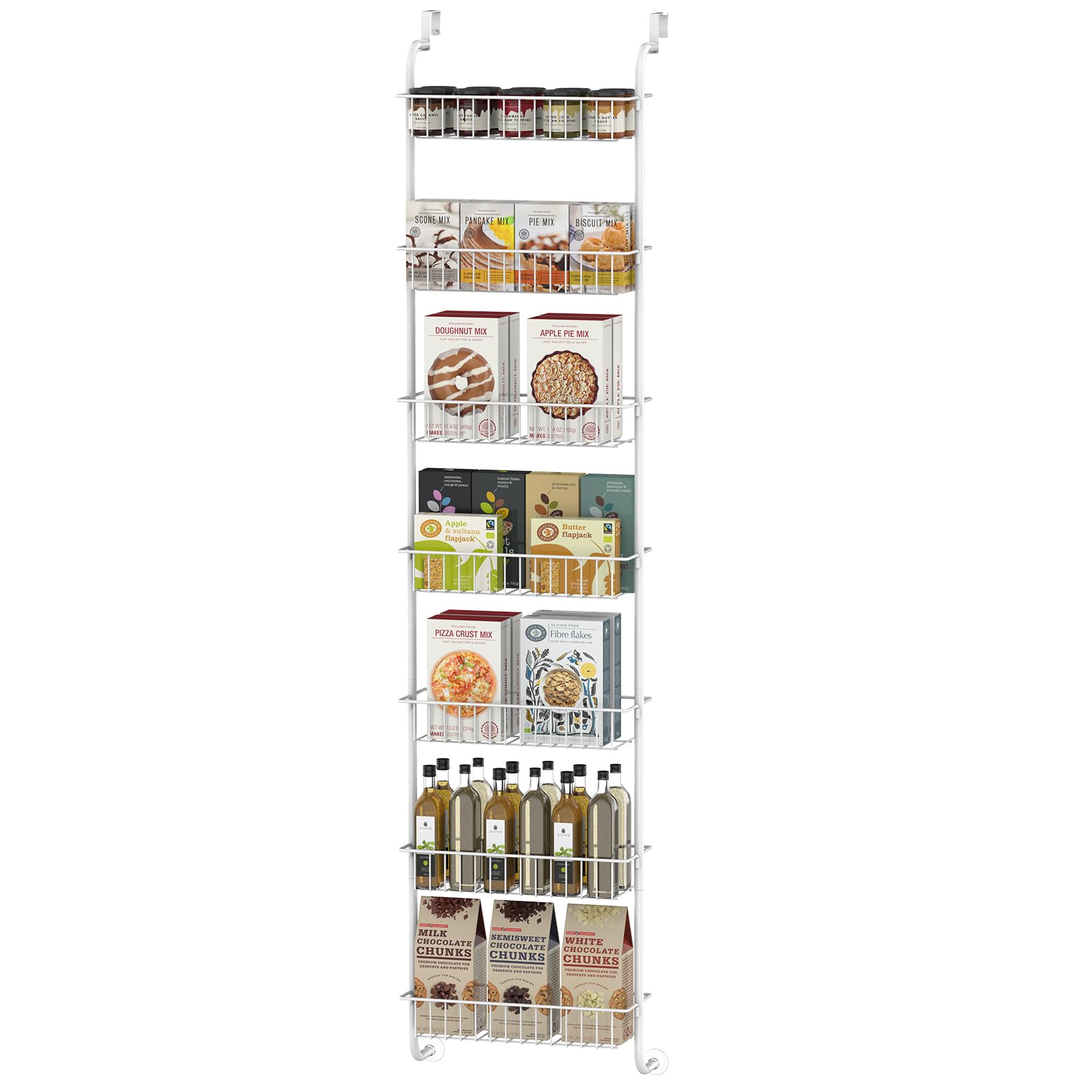 7-Tier Over the Pandry Door Organizer, Adjustable Cabinet Door ...