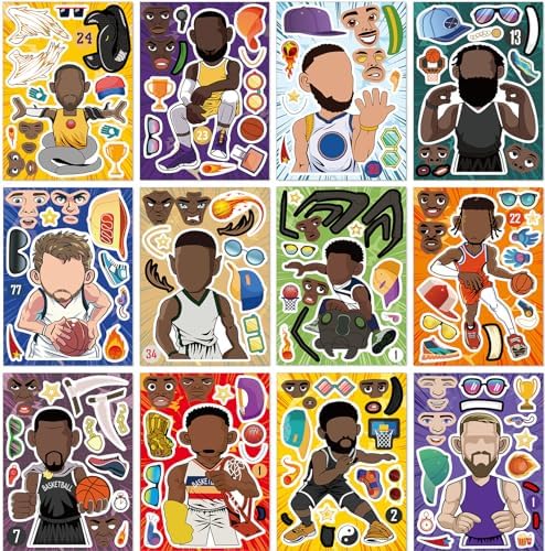 Amazon.com: Kooterfun Basketball Stickers for Kids -24 Sheets Make a ...