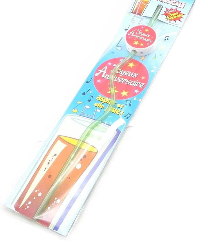 Amazon.com: Straw musical 'Joyeux Anniversaire' green. : Home & Kitchen