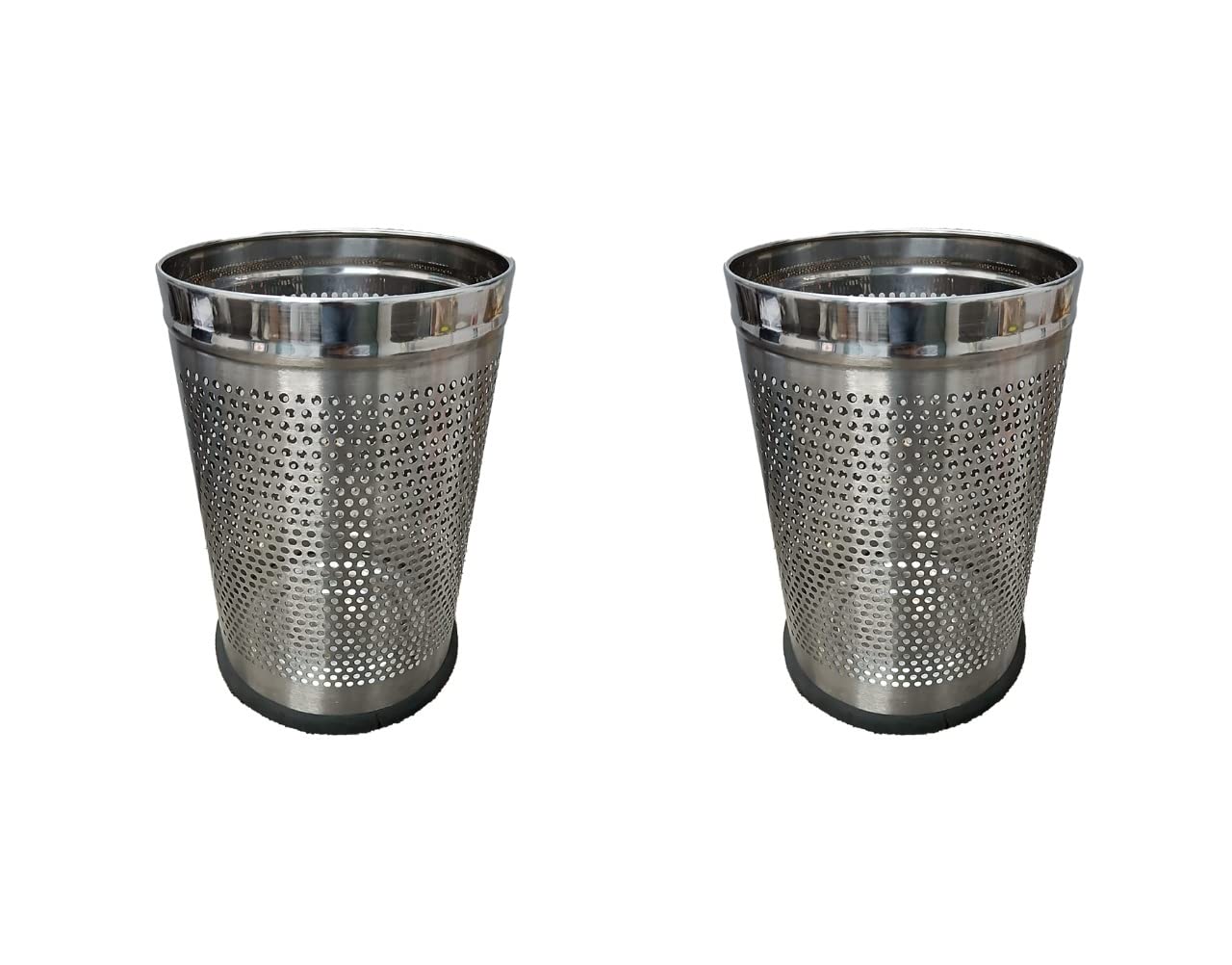 Ganpati Udyog Stainless Perforated Open Dustbin for Home & Office Use ...