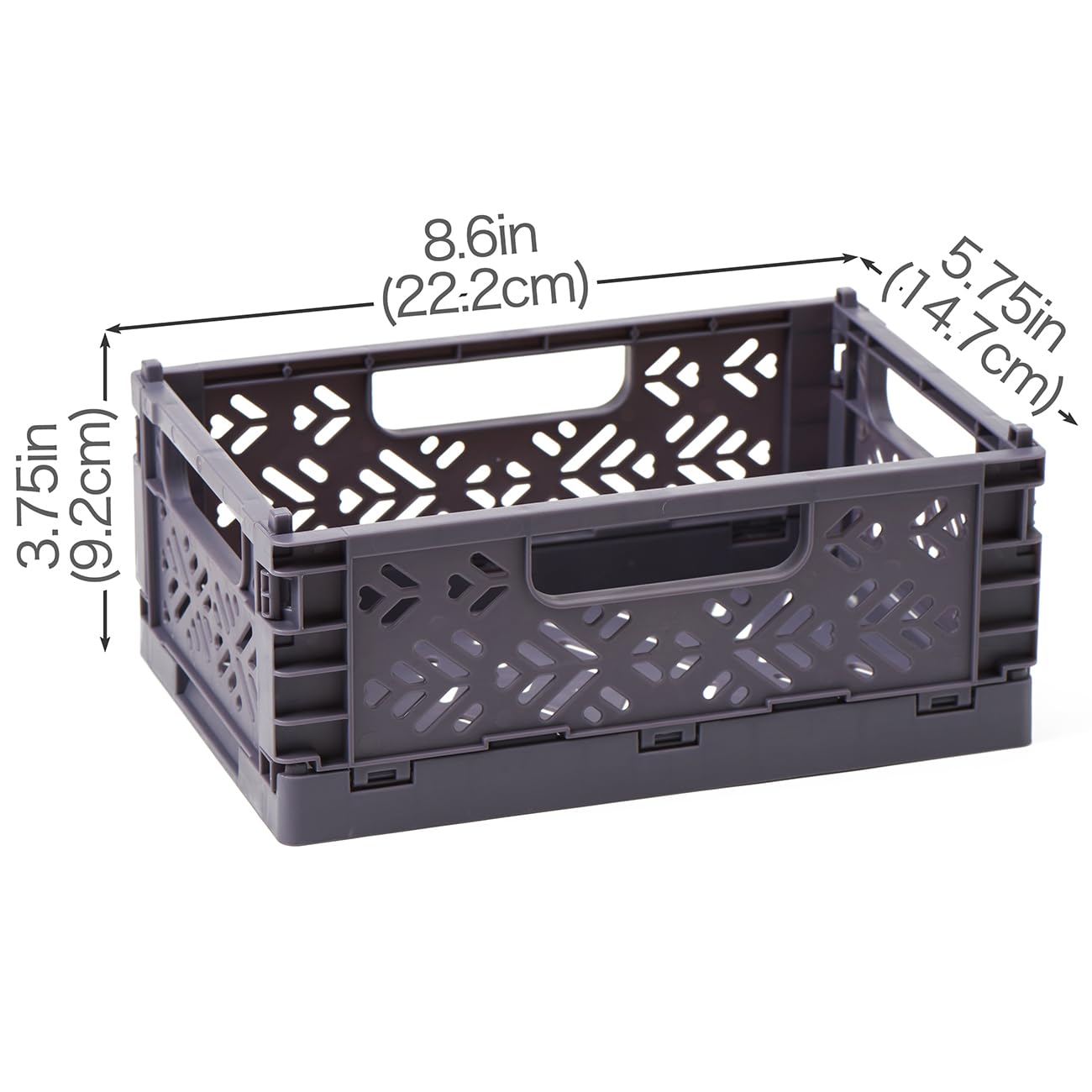 EZOWARE Small Foldable Plastic Storage Crates, Set of 6 Stackable ...