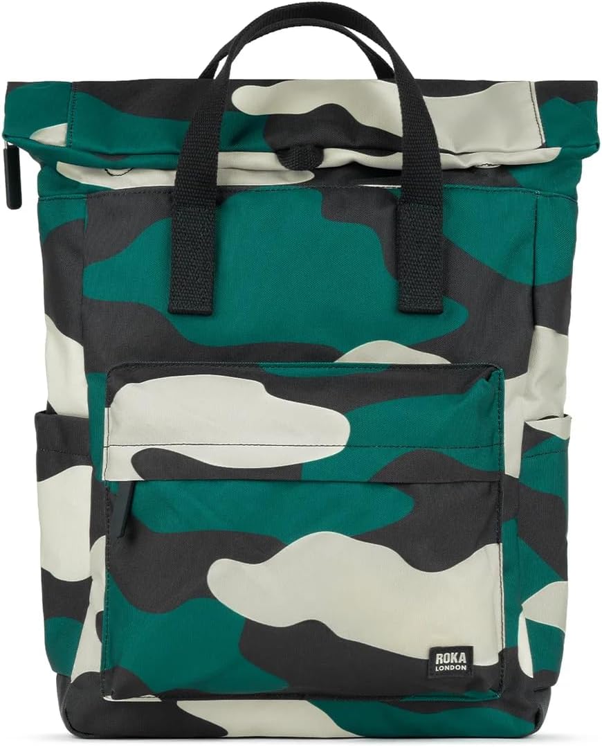 ROKA London Canfield B Medium Urban Camo Recycled Canvas Rucksack ...